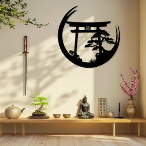 Japanese Metal Art, Torii Gate Metal Wall Sign, Tori Gate Metal Sign ...