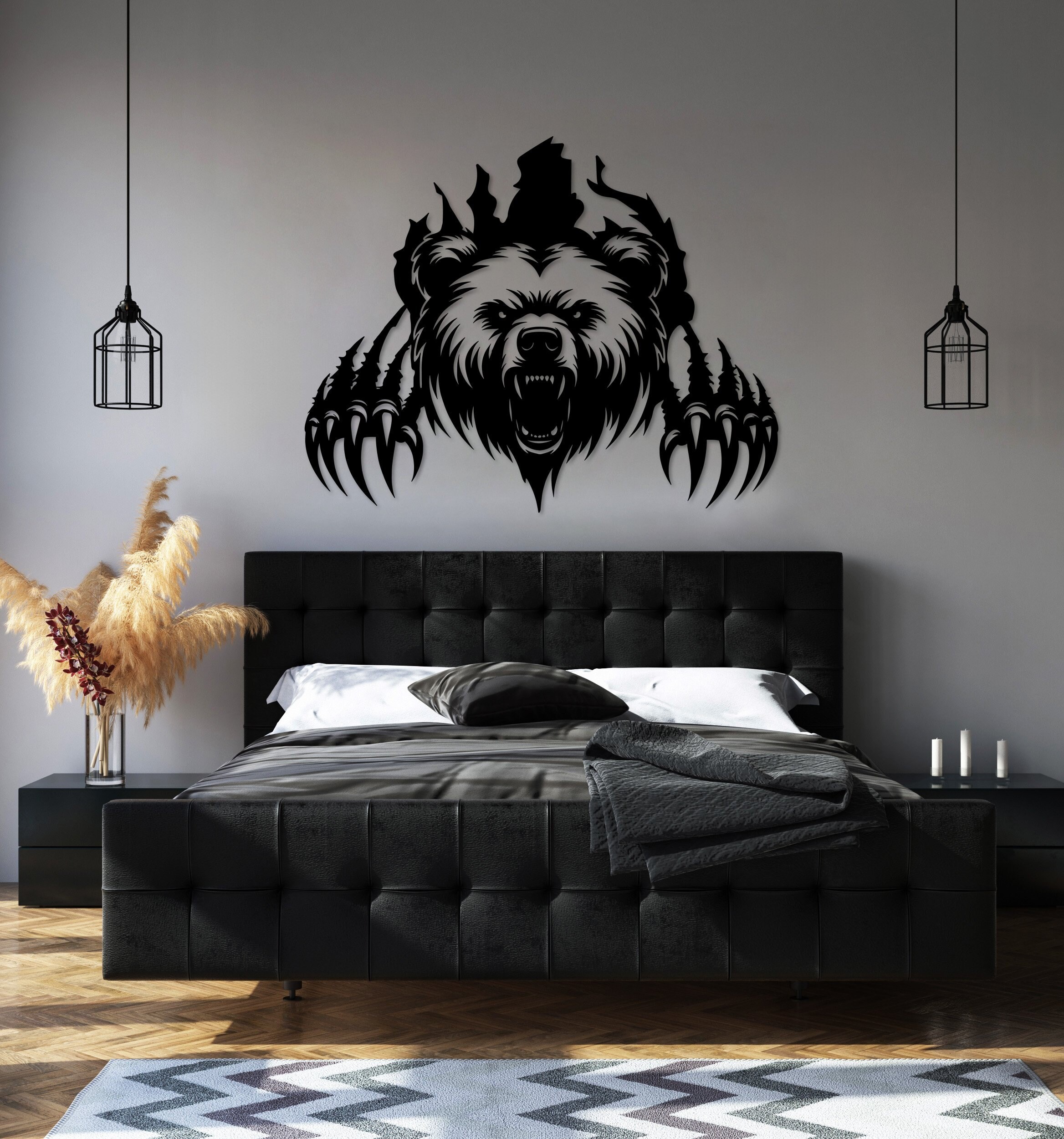 Wild Bear Metal Wall Art, Bear Wall Decor, Bear Gifts, Metal Wall Decor ...