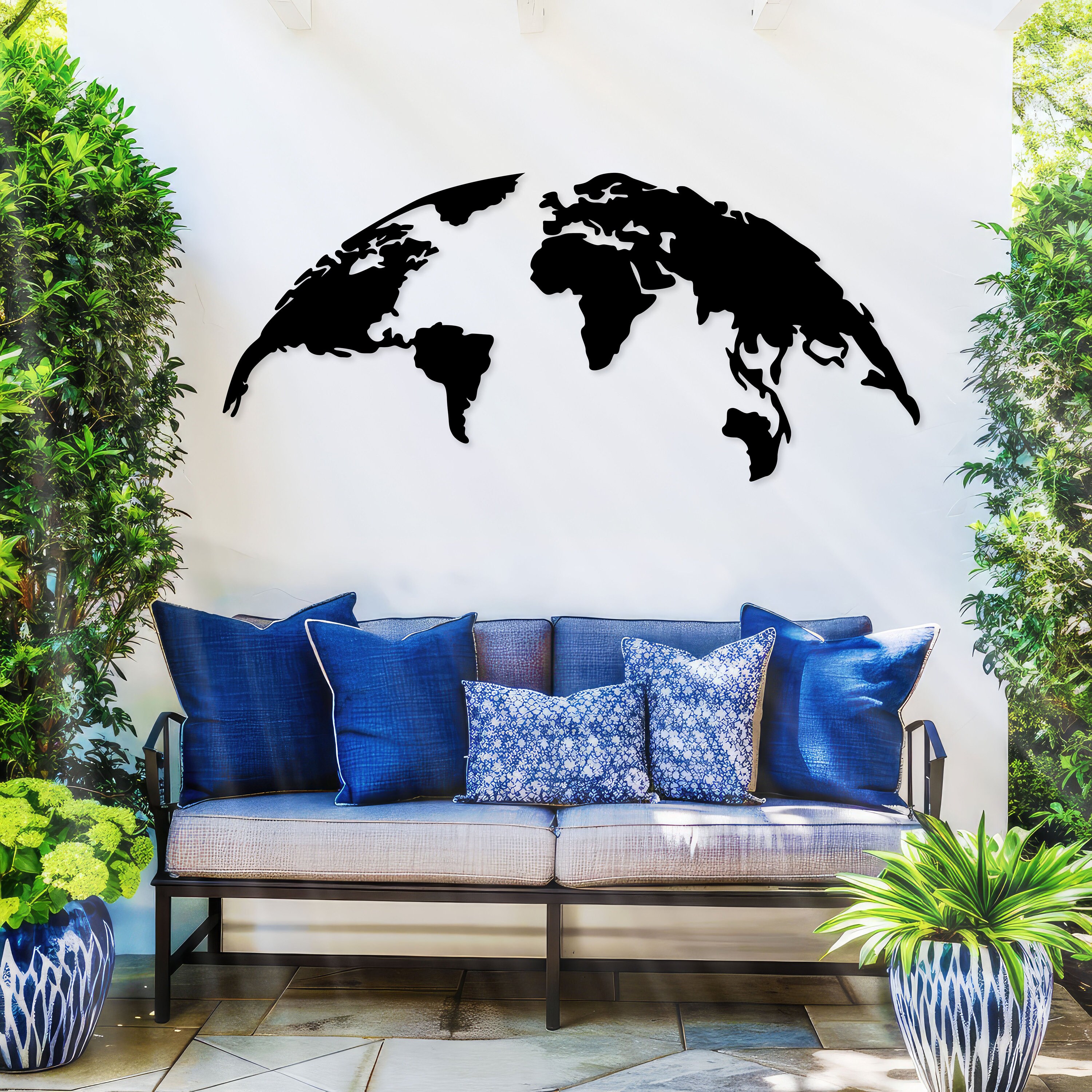 World Map Wall Art, Metal World Map Sign, Map Metal Wall Art, World Map ...