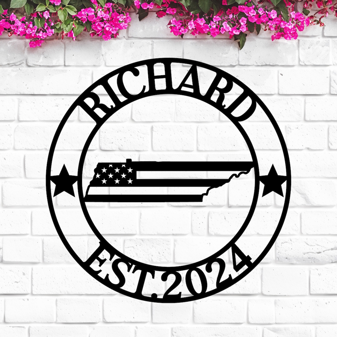 Tennessee Custom Metal Sign, Personalized Name Sign, TN State Sign ...