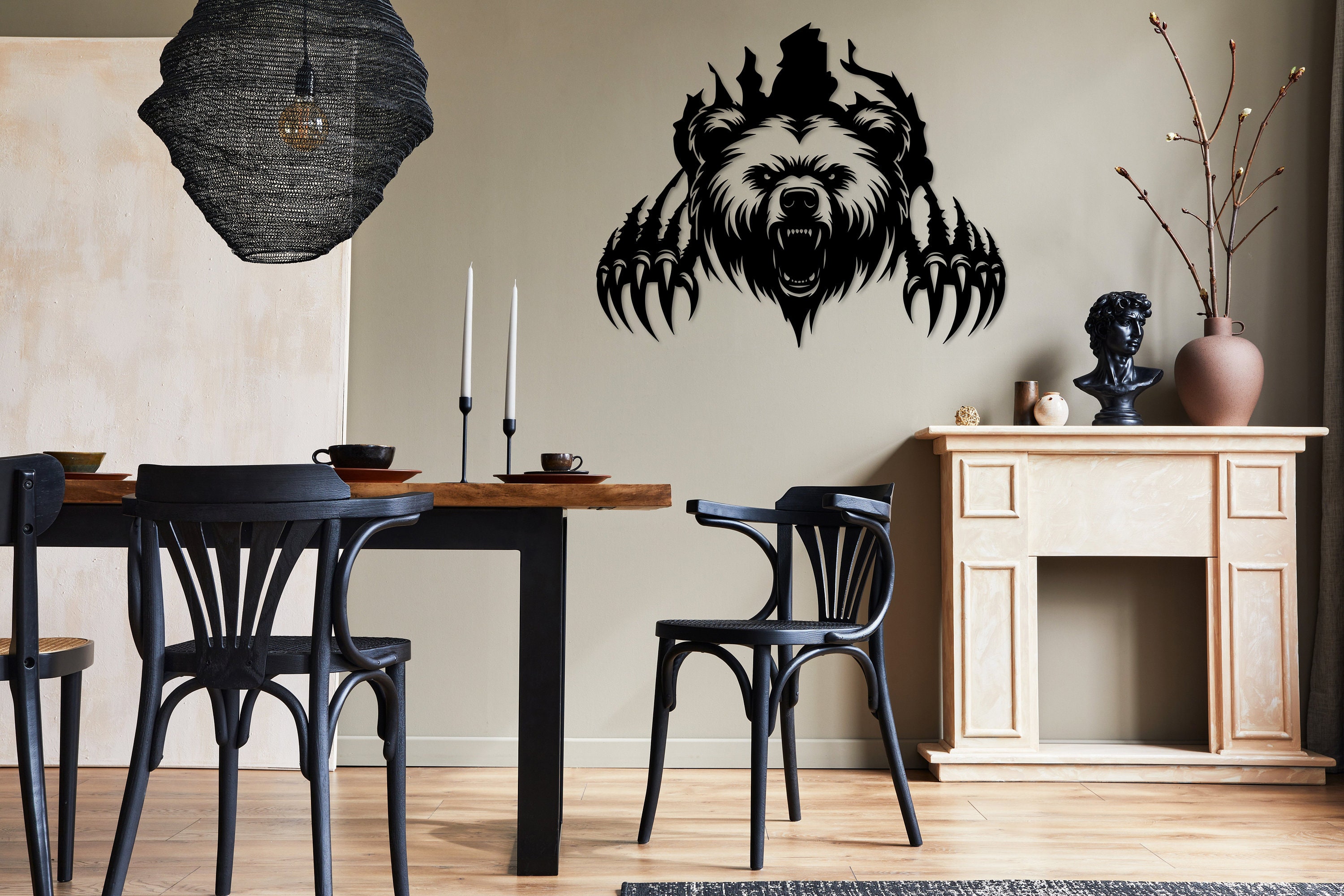 Wild Bear Metal Wall Art, Bear Wall Decor, Bear Gifts, Metal Wall Decor ...