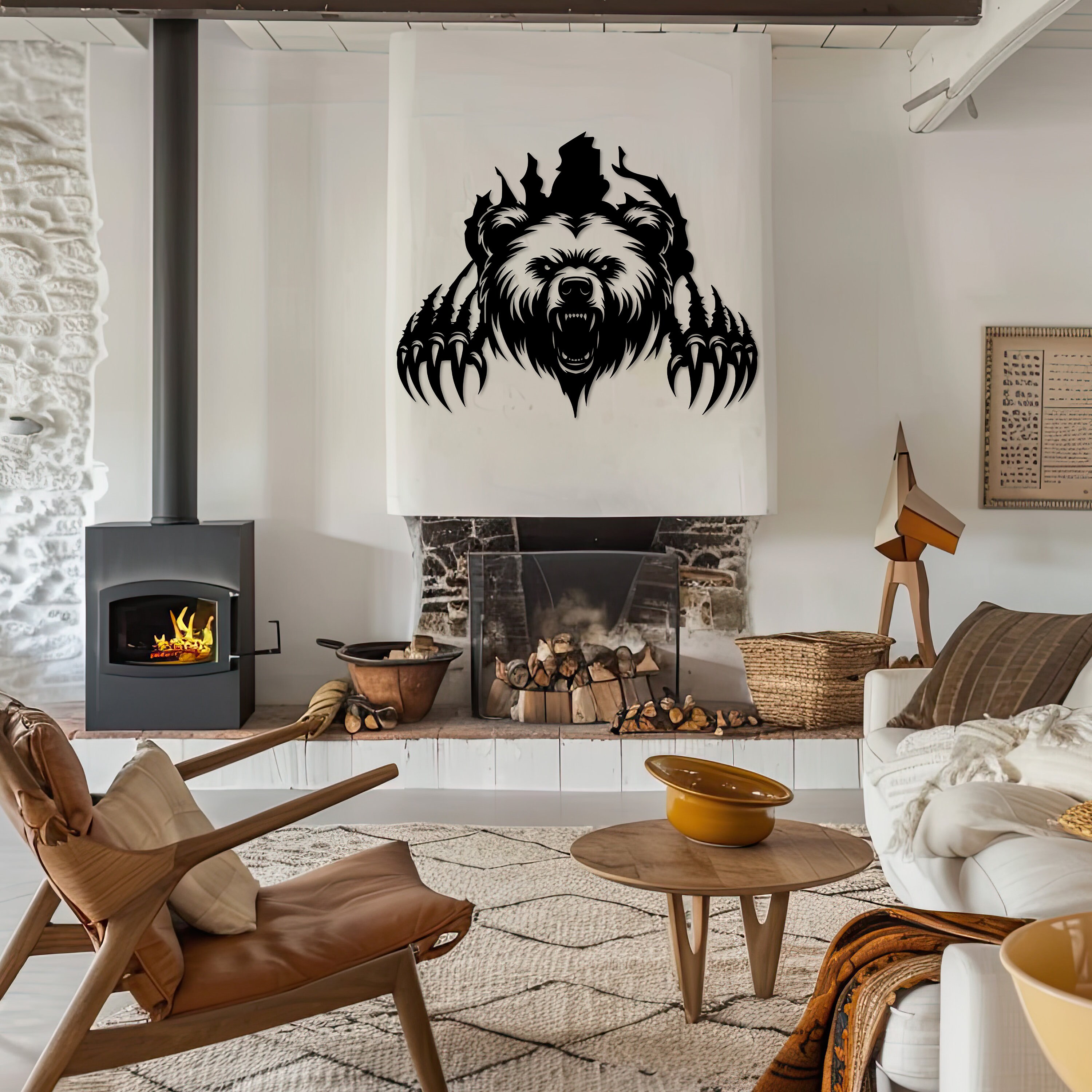 Wild Bear Metal Wall Art, Bear Wall Decor, Bear Gifts, Metal Wall Decor ...