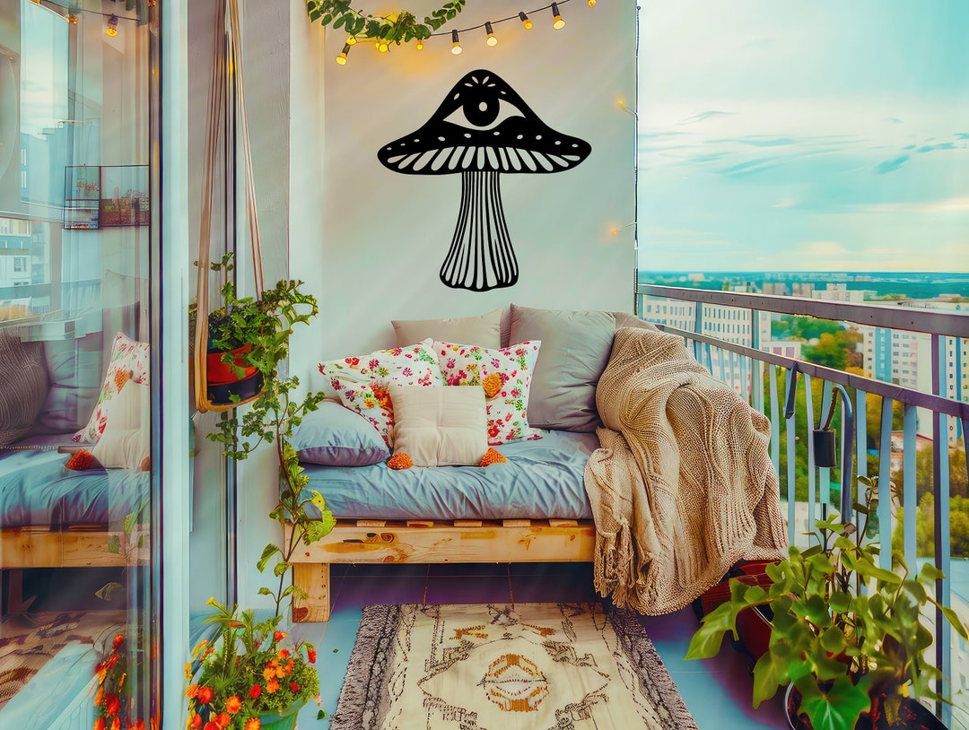 Mushroom Decor Metal Wall Art, Magic Mushrooms Wall Art, Mushrooms ...