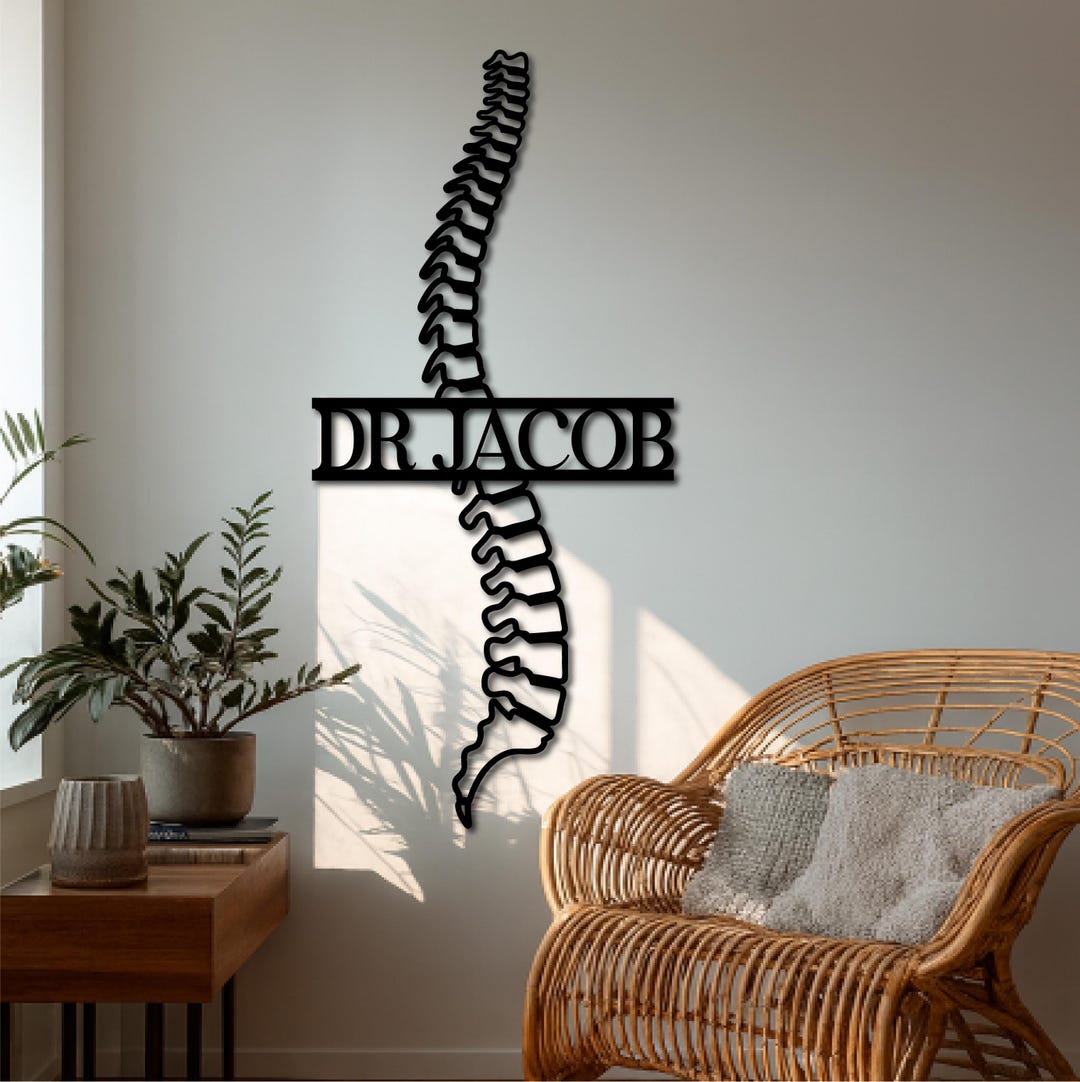 Personalized Chiropractic Metal Wall Decor, Spine Wall Decor ...