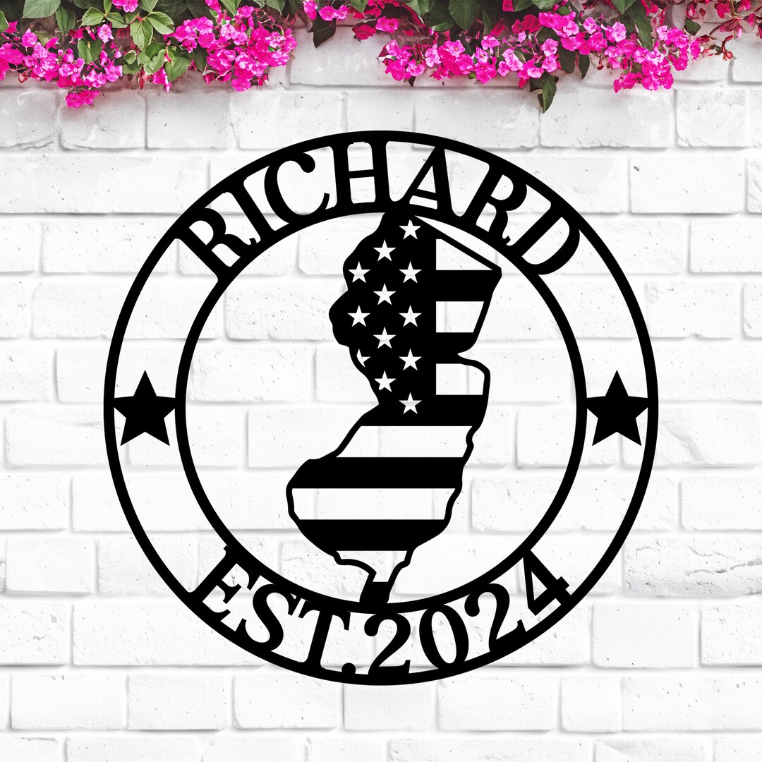 New Jersey Custom Metal Sign, Personalized Name Sign, NJ State Sign ...