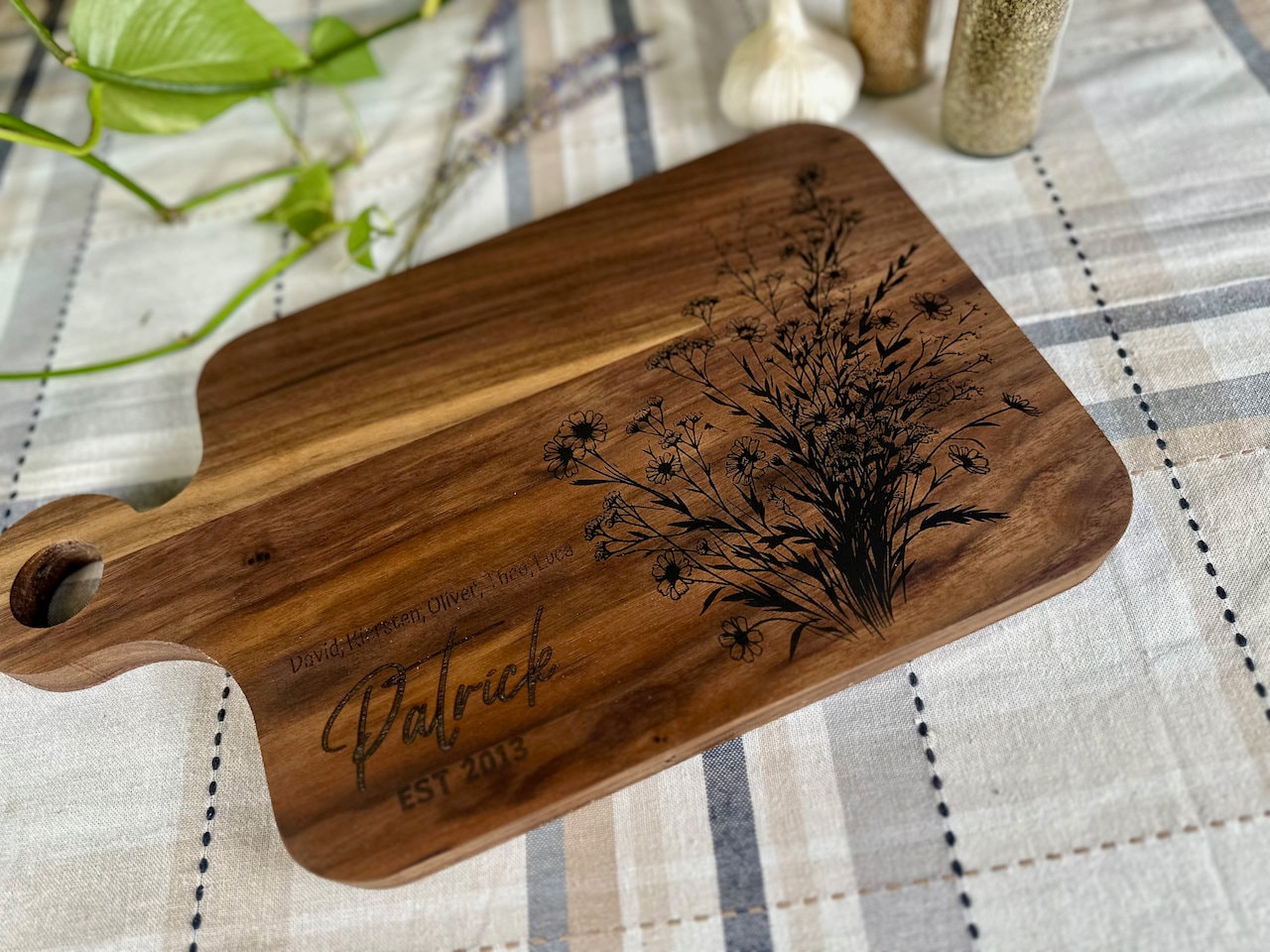 Custom Engraved Charcuterie Board - Personalized Cheese Board - Premium ...