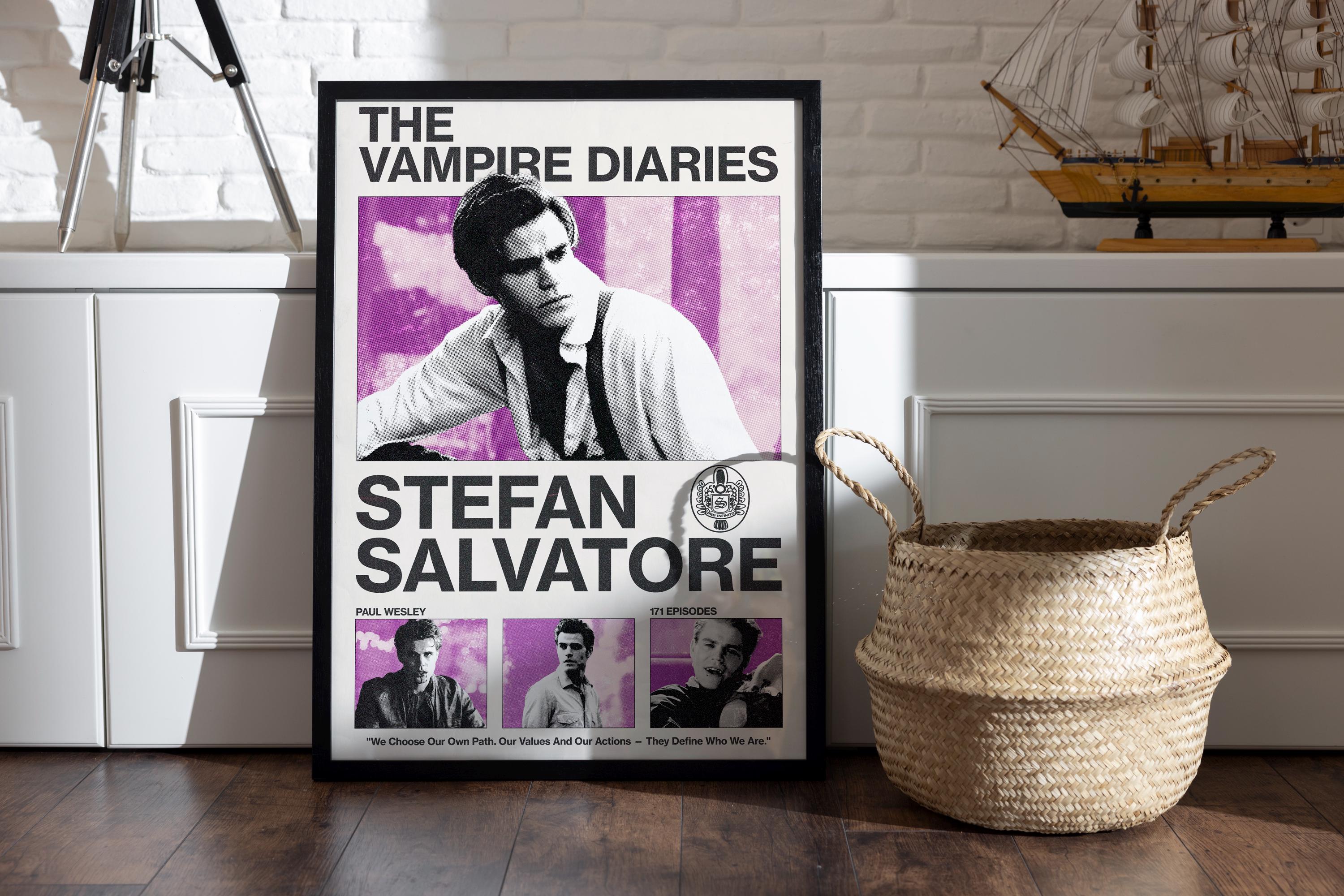 Stefan Salvatore Poster (pink) the Vampire Diaries Wall Decor TVDU ...