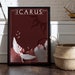 Icarus Falling Poster Mythology Wall Art Red Room Decor Mythology Art ...