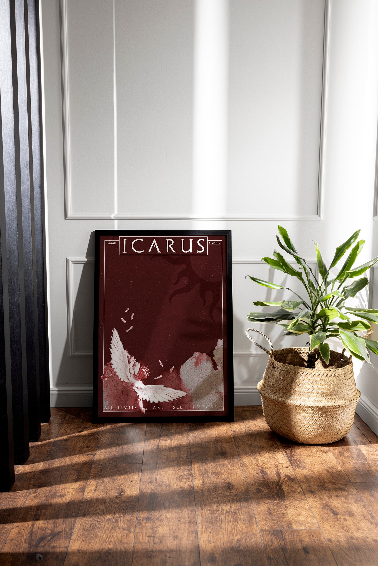 Icarus Falling Poster Mythology Wall Art Red Room Decor Mythology Art ...