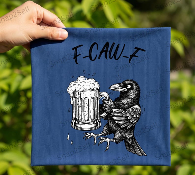 Funny Gothic Crow PNG: Dark Humor Beer Lover Design (digital Download ...