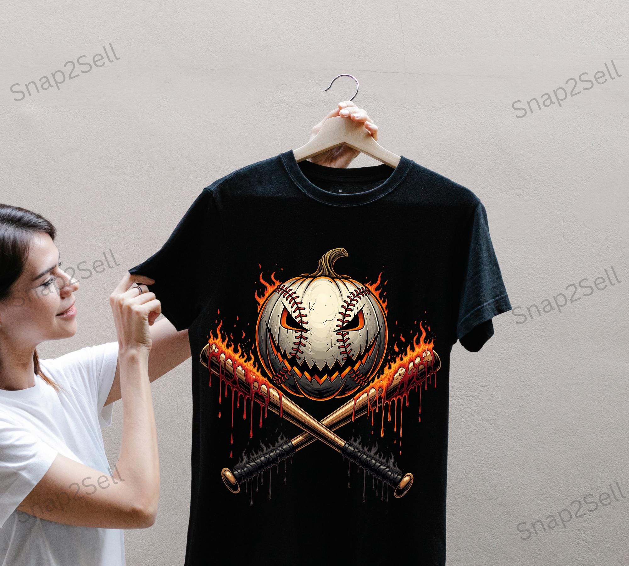 Fiery Jack-o'-lantern Baseball Bats PNG: Halloween Sublimation Design ...