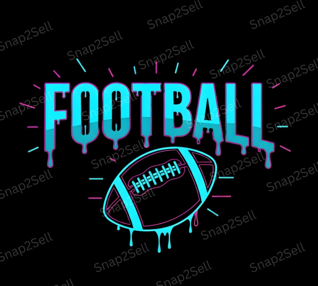 Neon Drip Football Graphic, Sports T-shirt Design (PNG, SVG, EPS) - Etsy