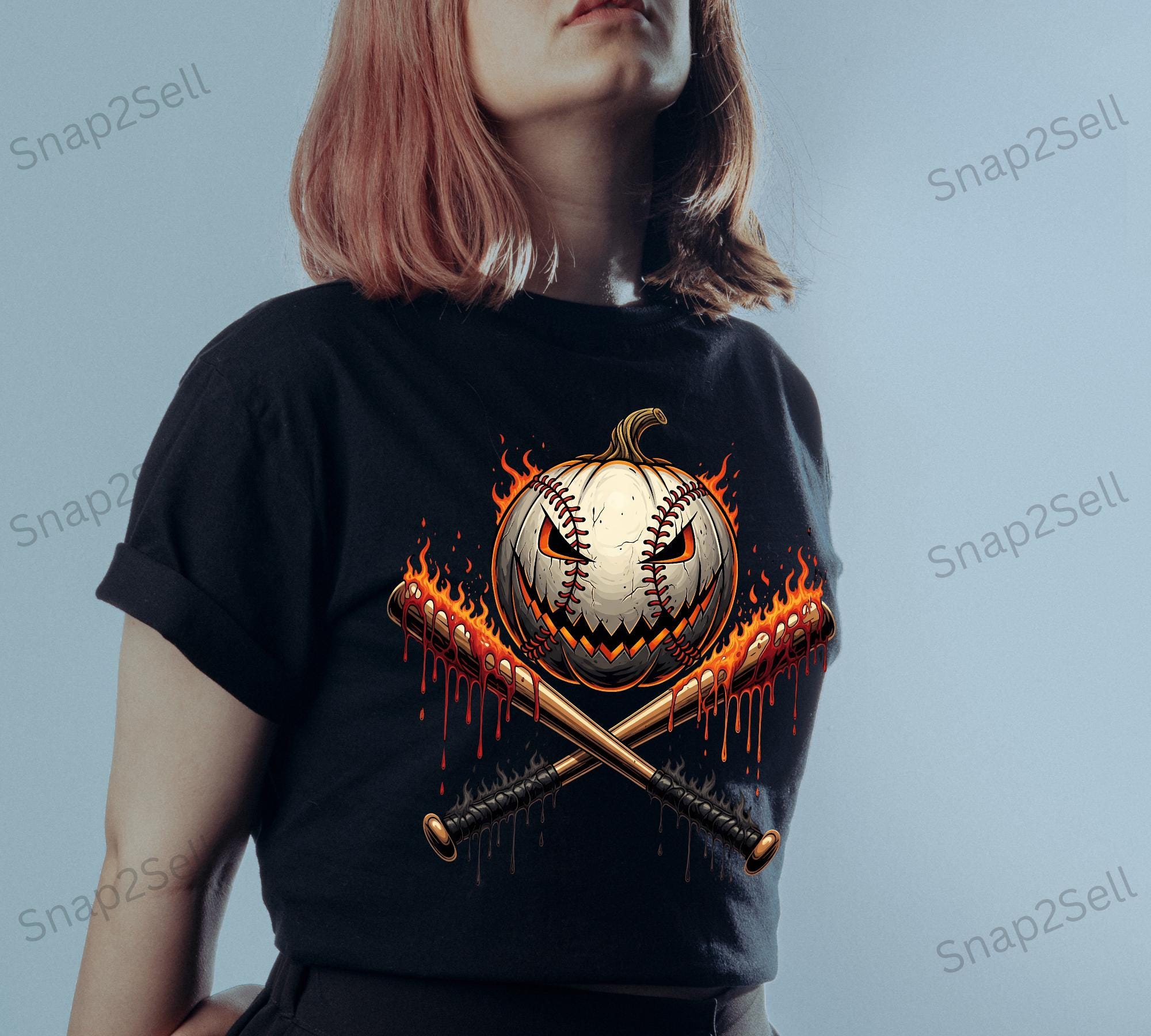 Fiery Jack-o'-lantern Baseball Bats PNG: Halloween Sublimation Design ...