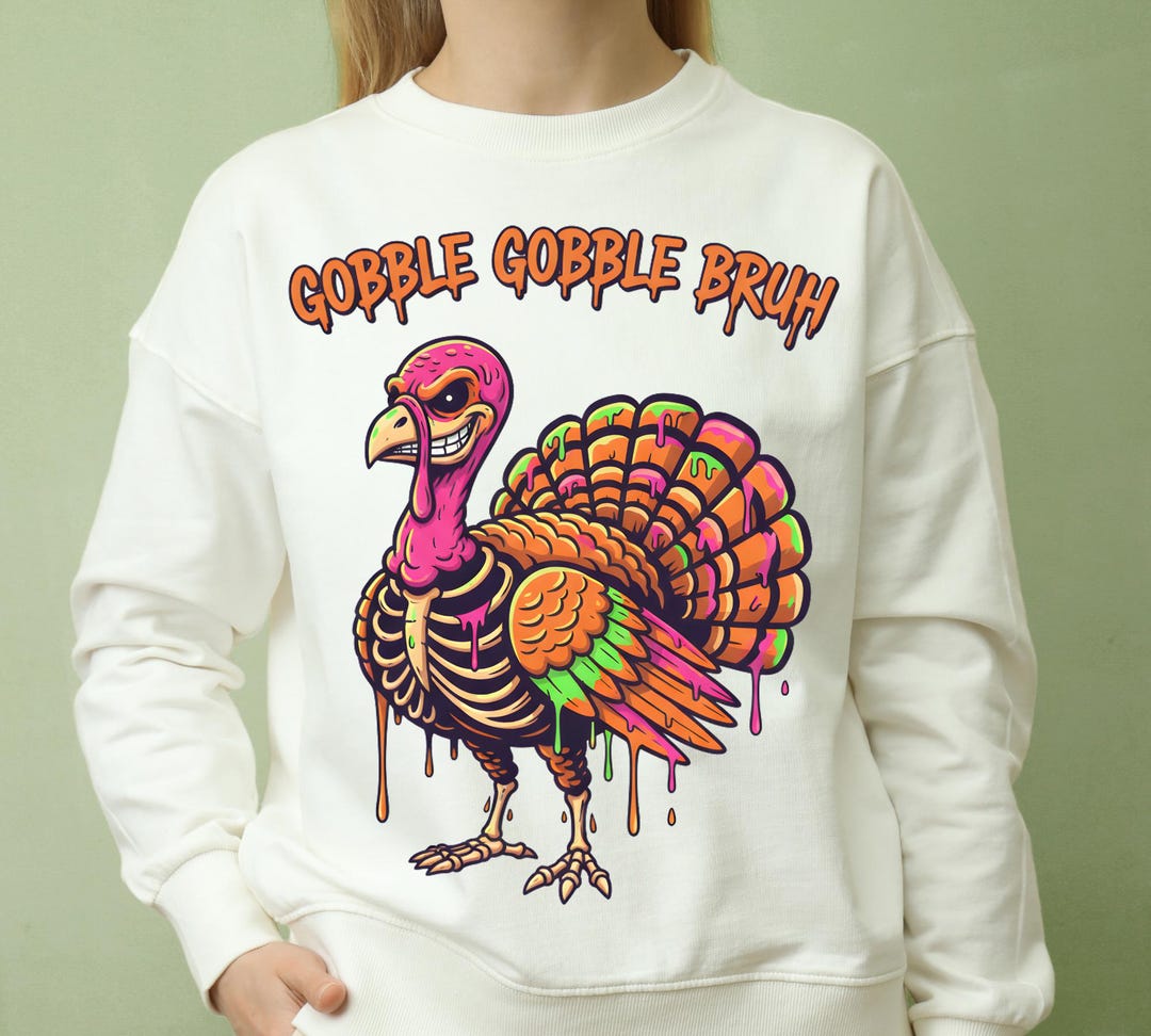Funny Thanksgiving Skeleton Turkey PNG, Fall Sublimation (digital ...