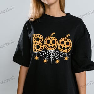 Leopard Print Boo PNG: Halloween Pumpkin Spiderweb Clipart - Etsy