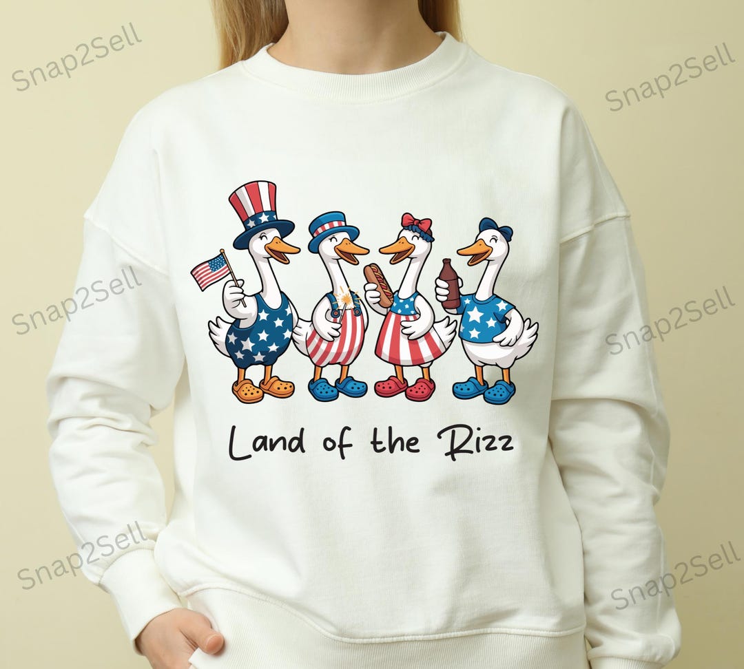 Land of the Rizz PNG Download, Funny 4th of July Goose Design ...