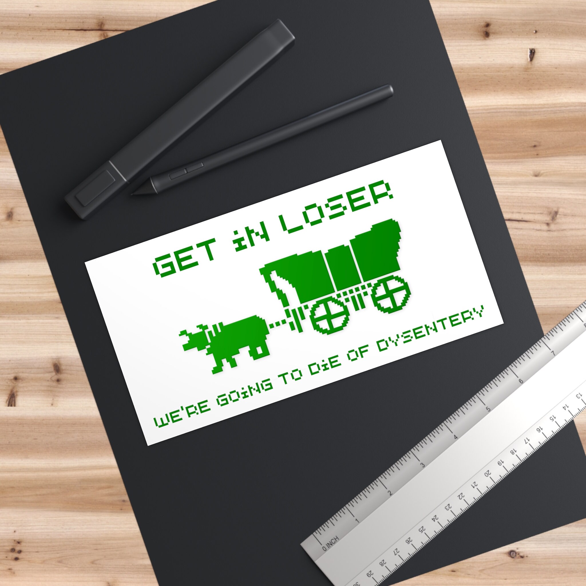 Retro Get in Loser Oregon Trail Bumper Sticker for Cars and Laptops - Etsy