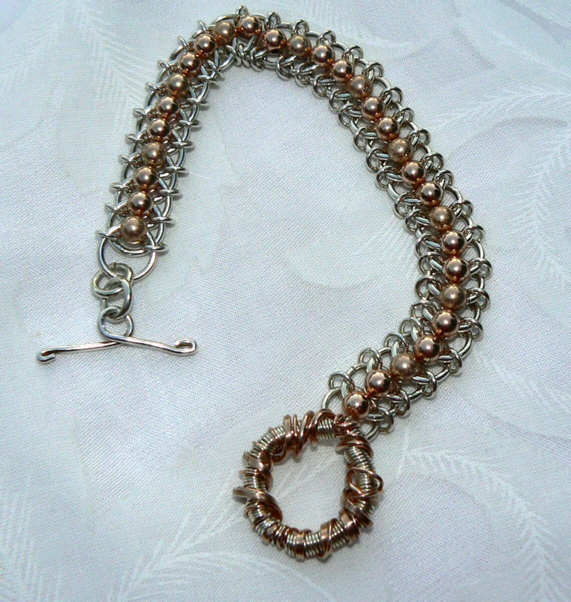 Queen's Link Chainmaille Bracelet - Sterling Silver and Rose Gold ...