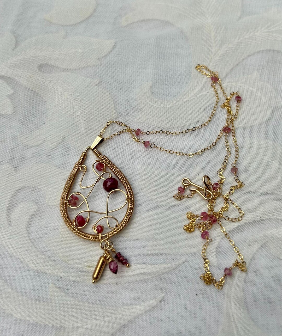 Ruby Pendant Necklace - Etsy