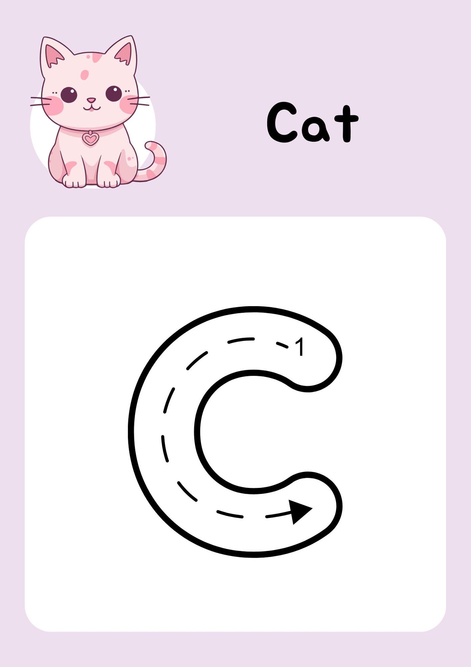 Printable Cute Alphabet Animal Tracing Activity Workbook / Flash Cards ...