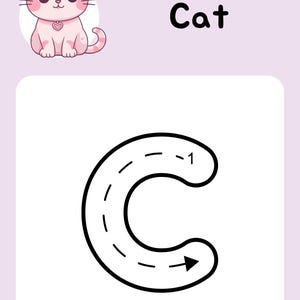 Printable Cute Alphabet Animal Tracing Activity Workbook / Flash Cards ...