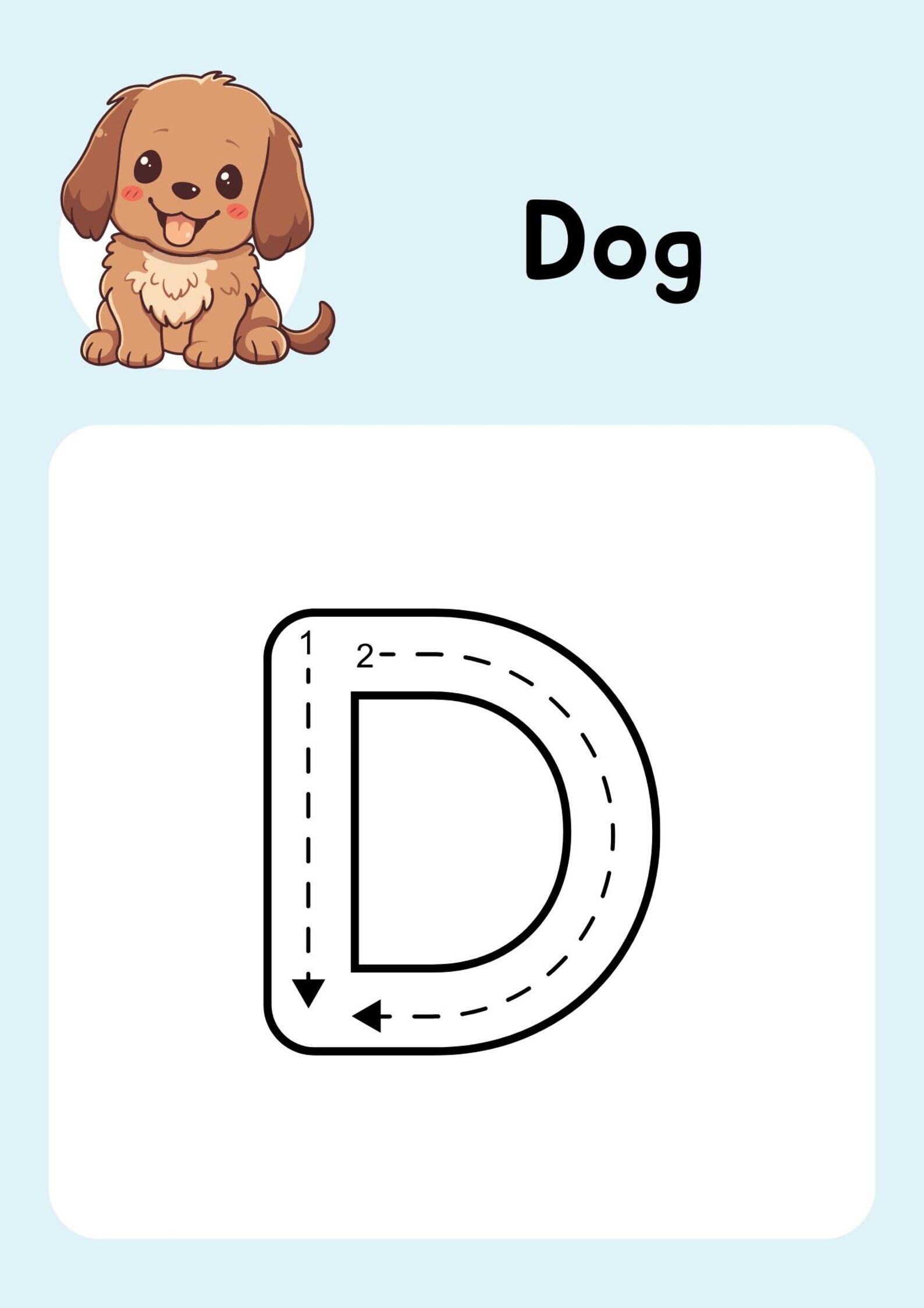 Printable Cute Alphabet Animal Tracing Activity Workbook / Flash Cards ...
