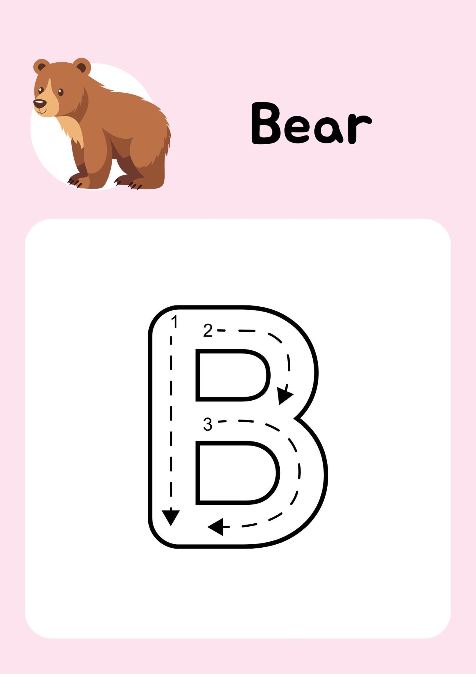 Printable Cute Alphabet Animal Tracing Activity Workbook / Flash Cards ...