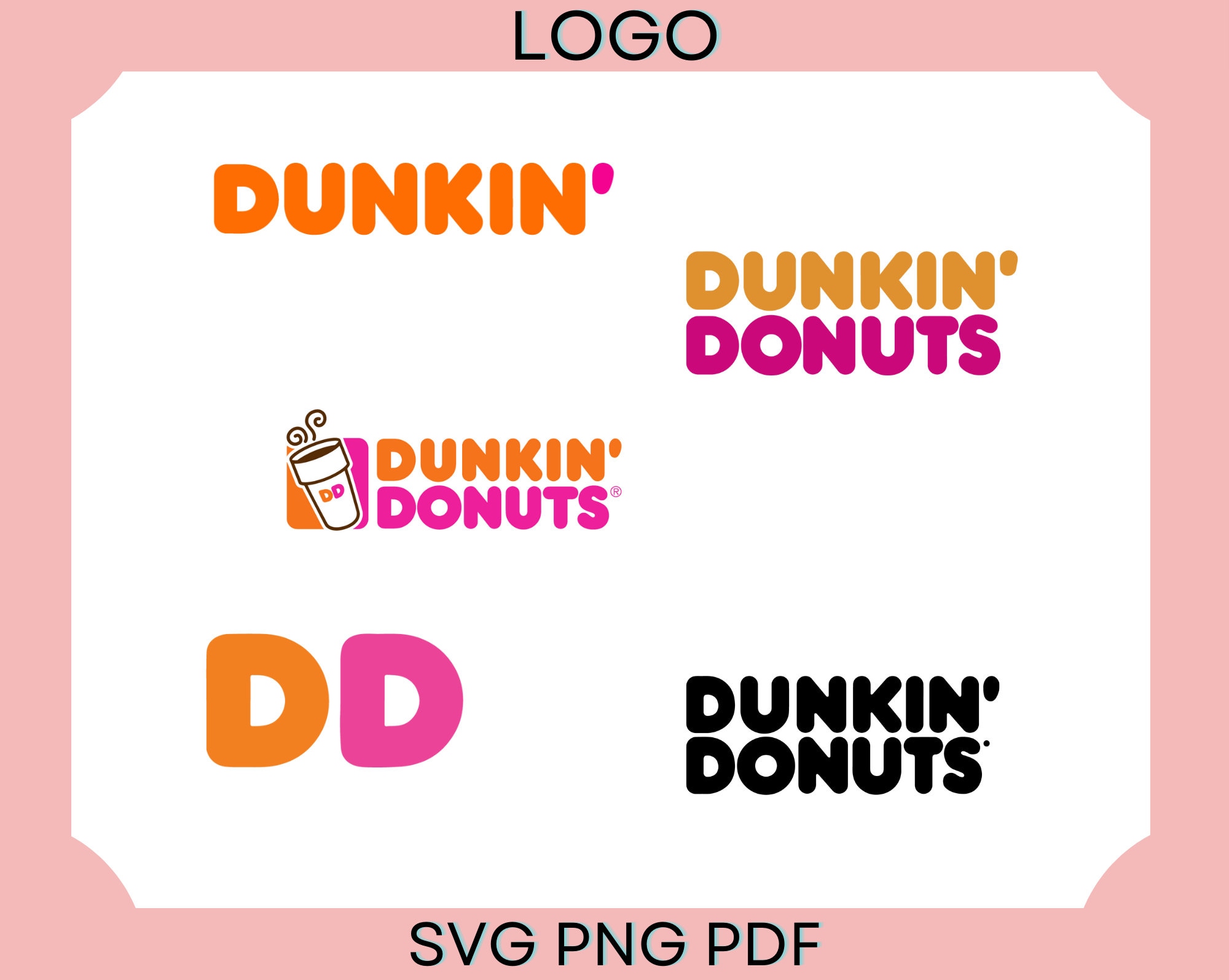 Dunkin Donuts Svg Bundle, Dunkin Donuts Coffee Svg,ddonuts Logo Svg,hot ...