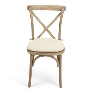 Canvas Tie Back Cross Back Chair Seat Cushion in Beige Linen - Etsy