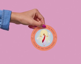 Divine Grace of Jesus Christ Sticker for Christian Devotion Cute Jesus ...