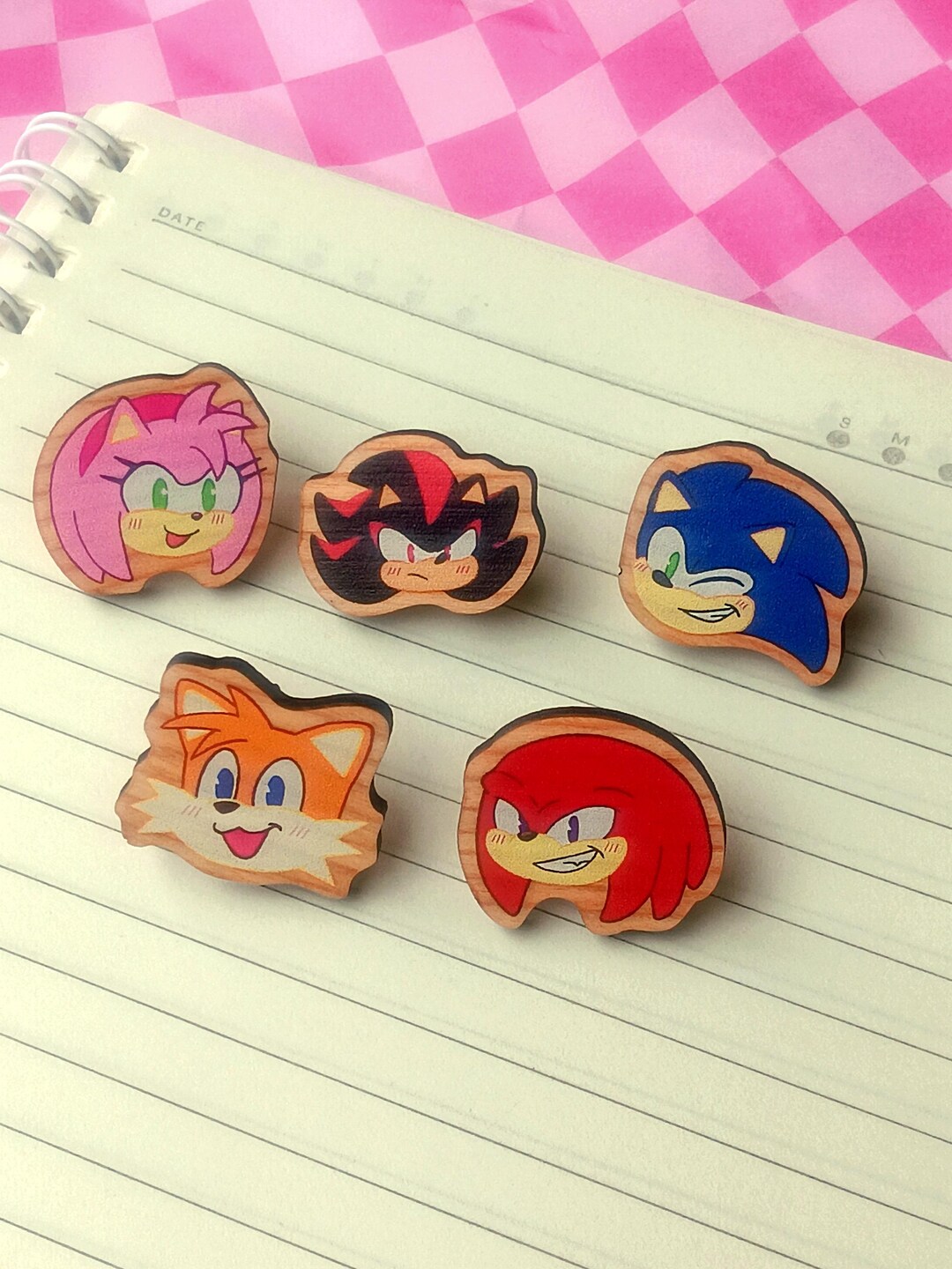 Wooden Sonic Pins | Sonic and Friends Pins - Etsy