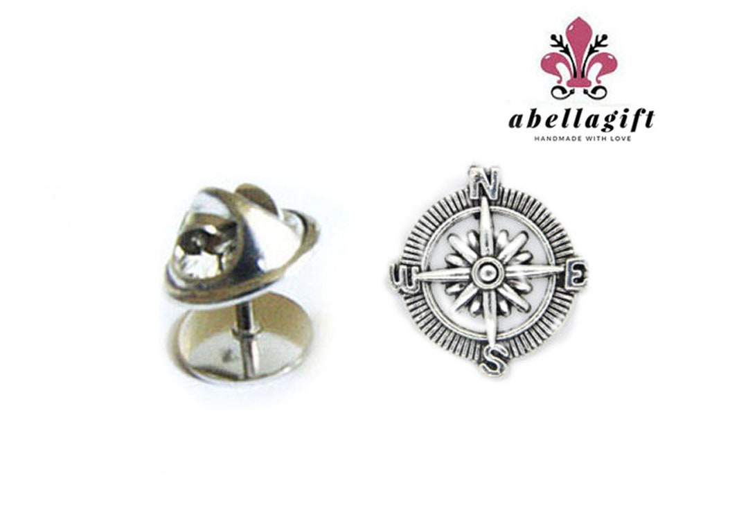 Nautical Compass Tie Tack, Tie Pin, Lapel Pin, Gift for Groom Man ...