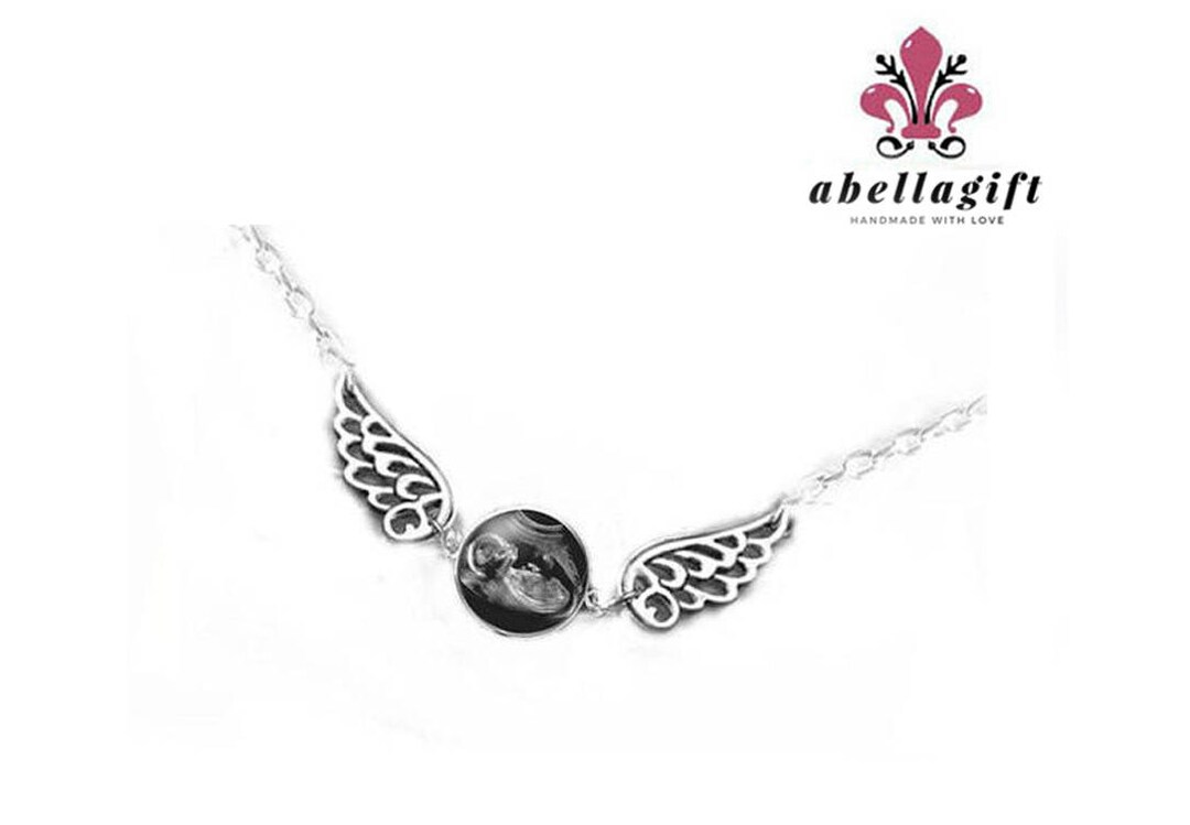 Sonogram Angel Wing Necklace, Ultrasound Necklace, Pregnancy Gift , New ...