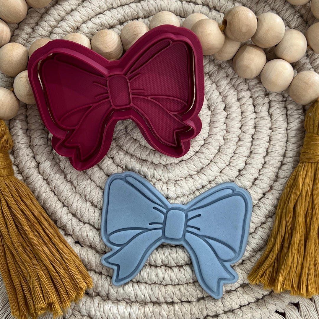 Fondant Embosser Stamp and Cookie Cutter Set Ribbon Bow - Etsy