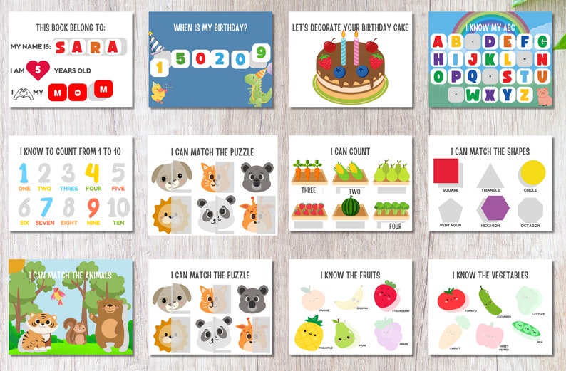 Toddler Busy Book, Toddler Learning Binder, Busy Book Printable ...