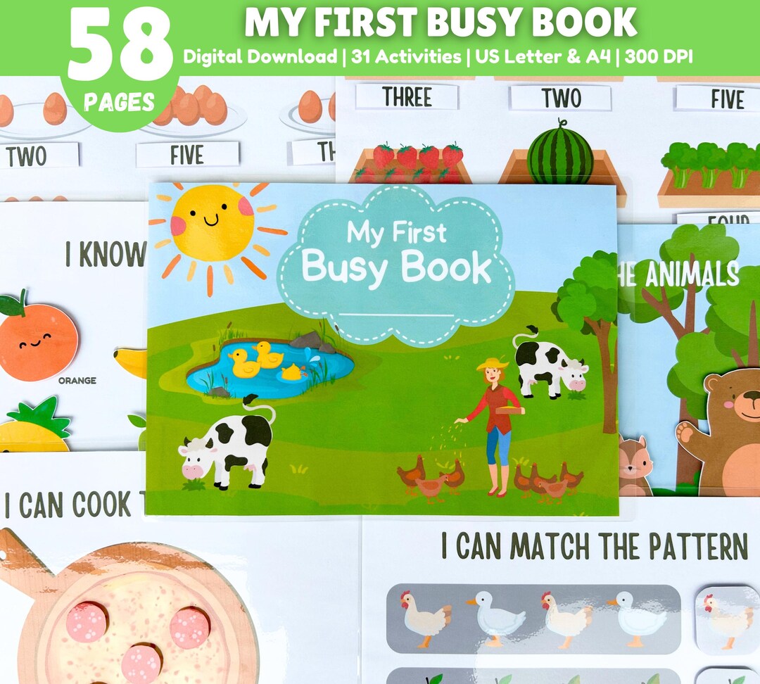 Toddler Busy Book, Toddler Learning Binder, Busy Book Printable ...