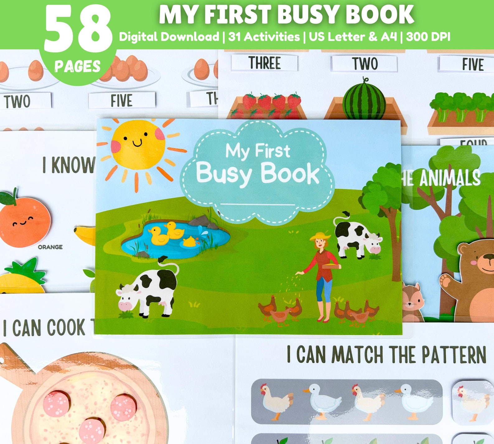 Toddler Busy Book, Toddler Learning Binder, Busy Book Printable ...