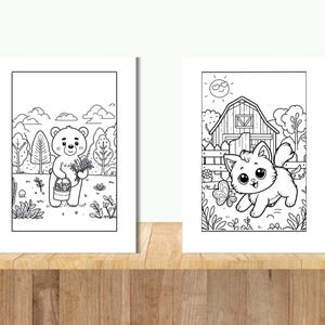 Cute Animal Coloring Pages for Kids and Adults | Animal Coloring Book ...