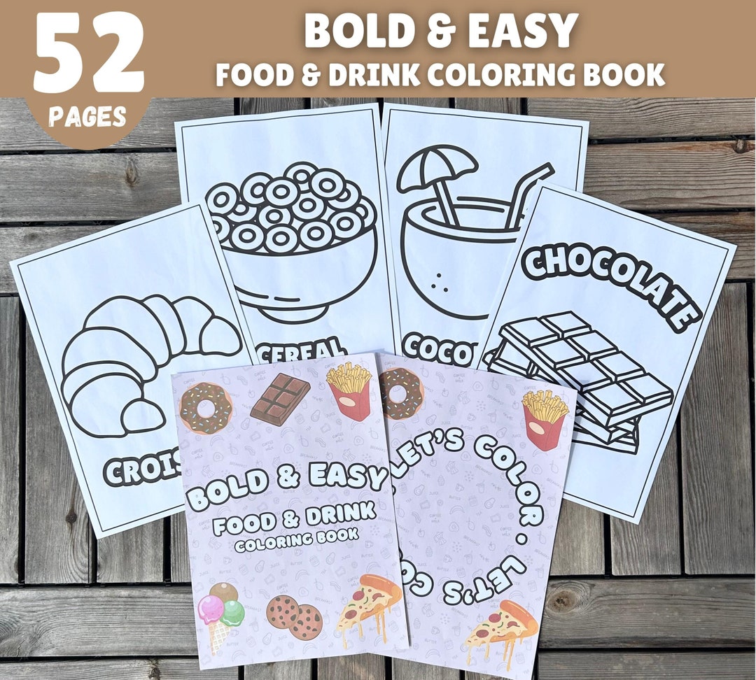 Bold & Easy Coloring Pages, Food and Drink Coloring Pages, Food and ...