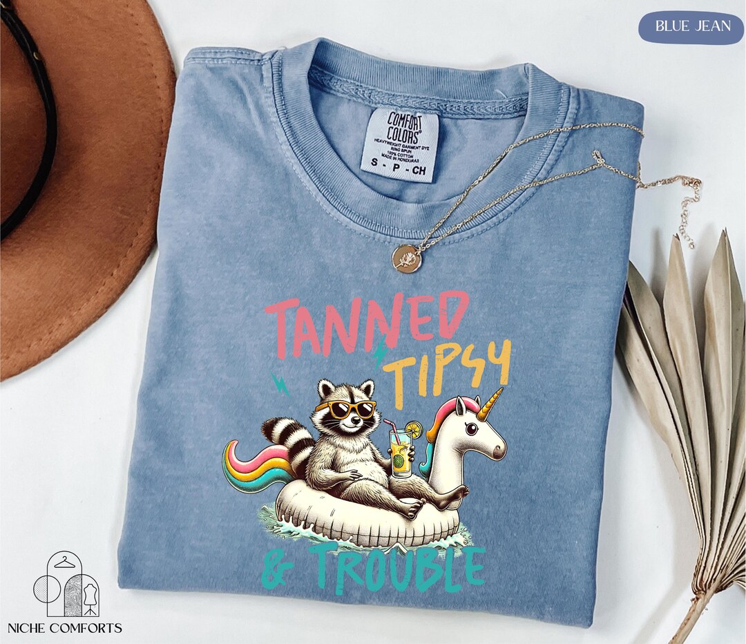 Comfort Colors® Tanned Tipsy and Trouble Shirt, Funny Racoon Shirt ...