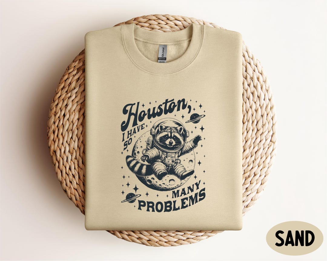 Houston I Have so Many Problems Sweatshirt, Funny Racoon Sweatshirt ...