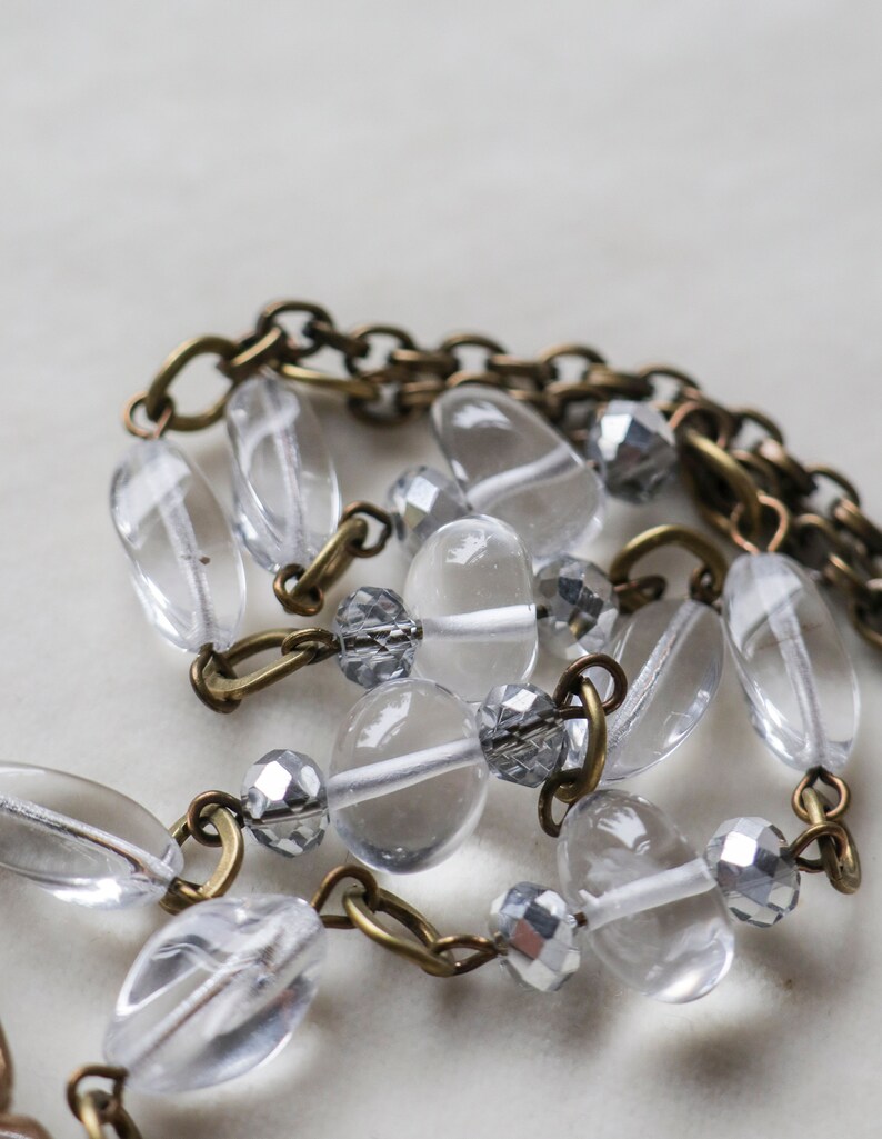 Clear Quartz Spindle Shaped Stone and Crystal Glass Stones, Short ...