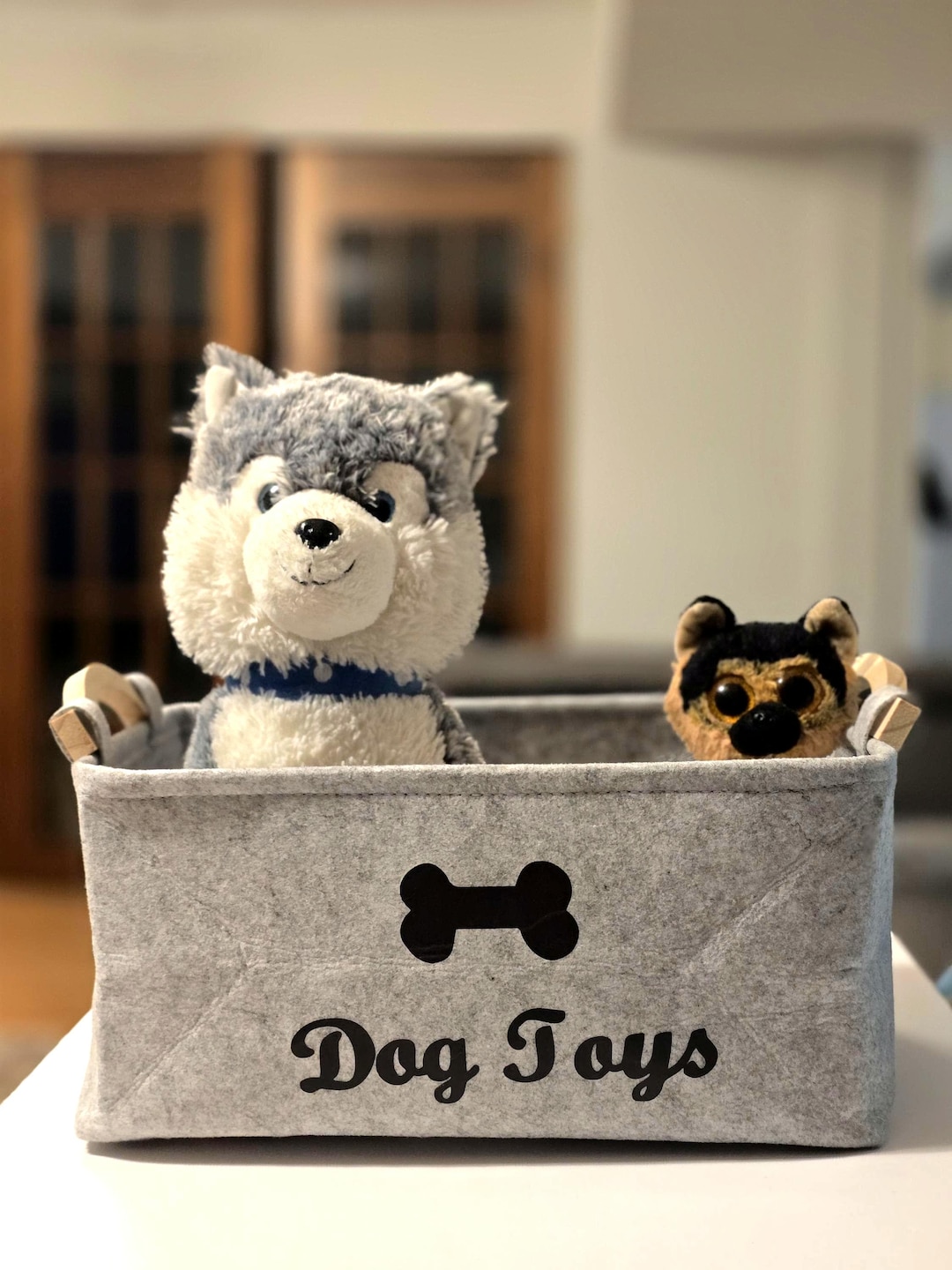 Cute Large Foldable Dog Toy Storage Basket- Pet Toy Box – Dog Storage ...