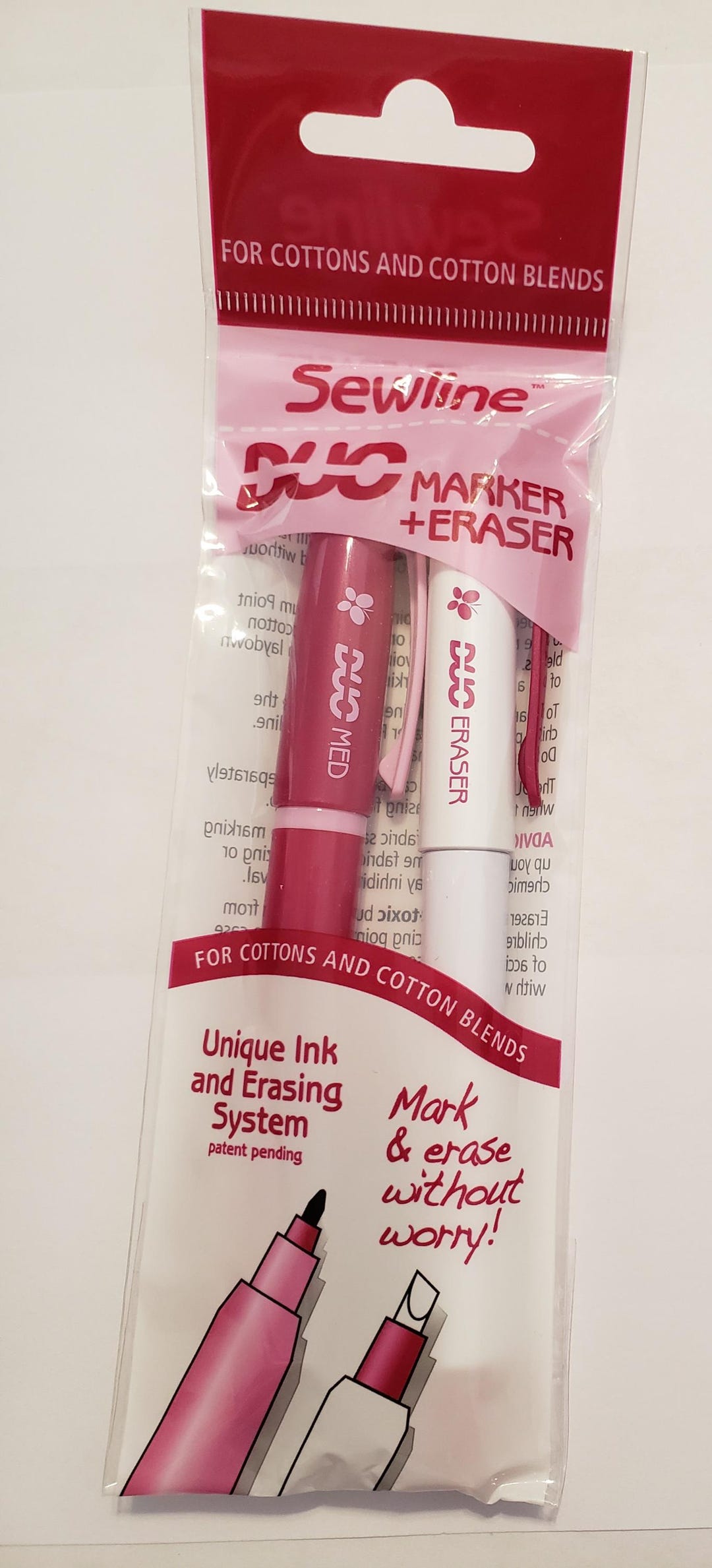 Sewline Duo MARKER and ERASER Set for Marking and Erasing on Cotton and ...