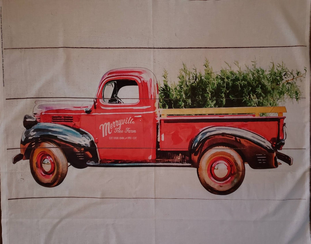 Vintage Red Truck Christmas Tree Panel - Etsy