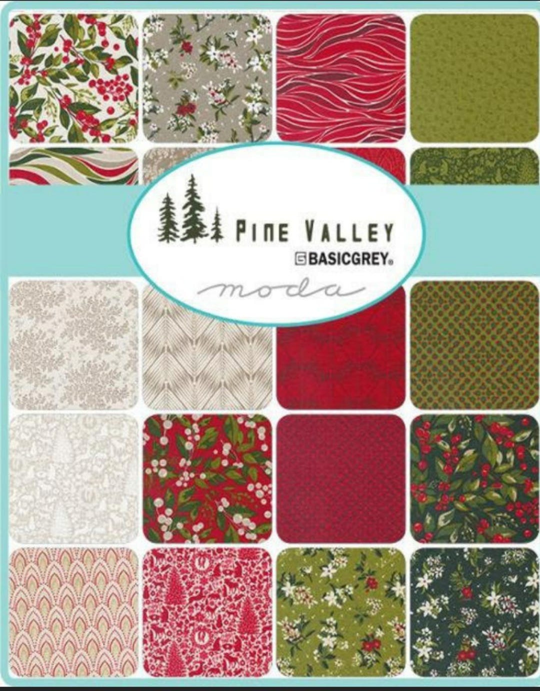 PINE VALLEY Christmas Layer Cake 10 Inch Squares by Basic Grey for Moda ...