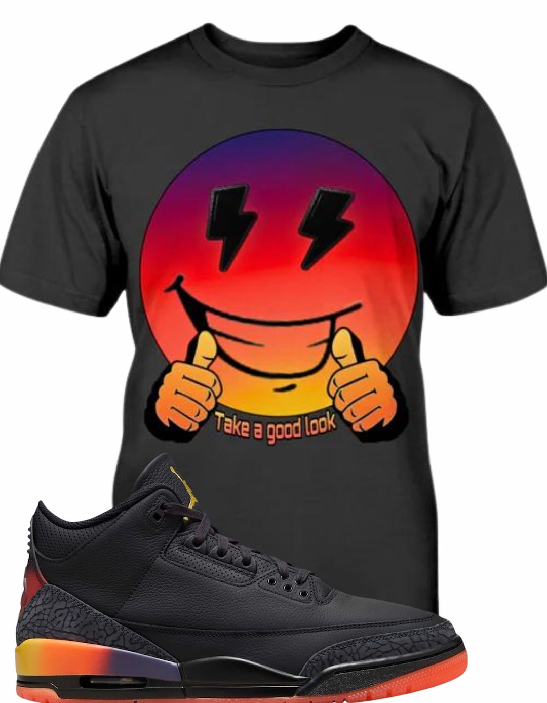 SNEAKER EFFECT Tee Shirt to Match Air Jordan 3 X J Balvin Rio Black - Etsy