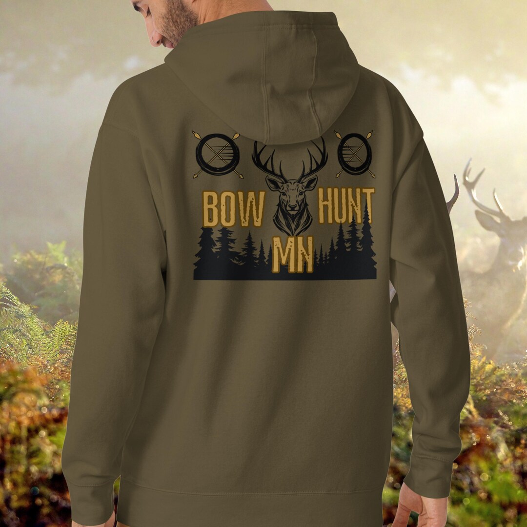Custom Your State Initials, Deer Hunting Sweatshirt a Cozy Hoodie. Bow ...