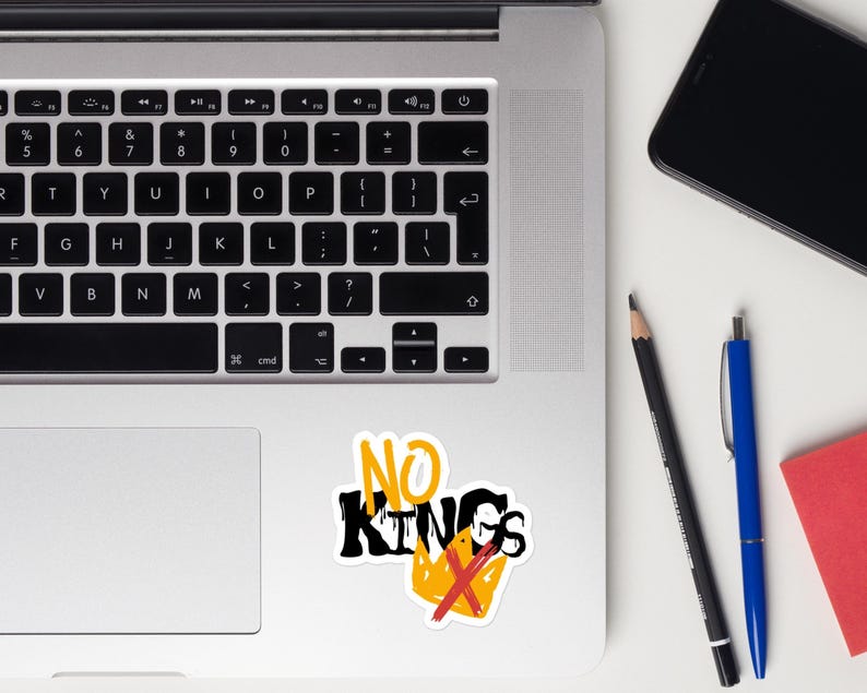 No Kings Sticker – Vinyl Decal | Anti-authoritarian Sticker | Laptop ...