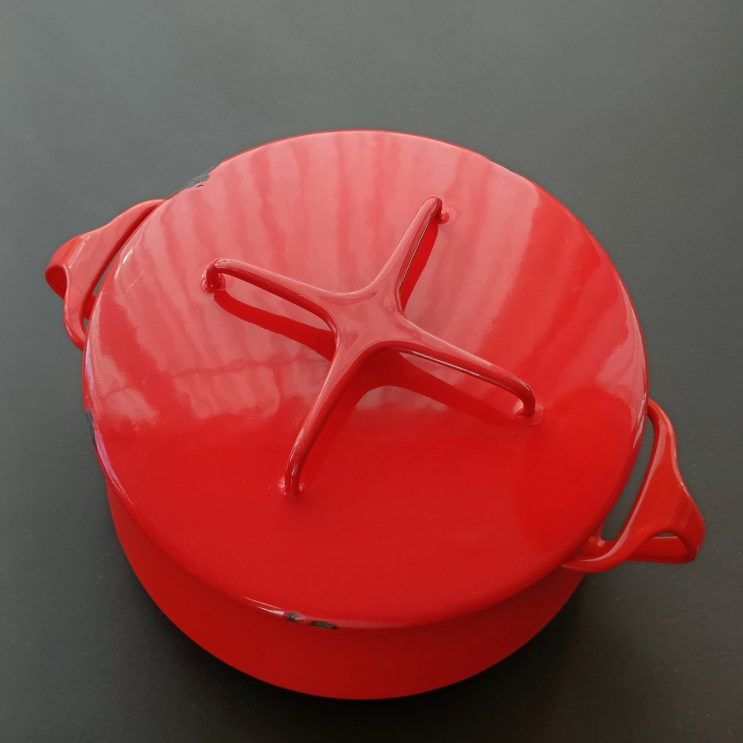 Early Vintage Dansk Købenstyle Red Enamel Pot With Lid, 1954-1959 - Etsy